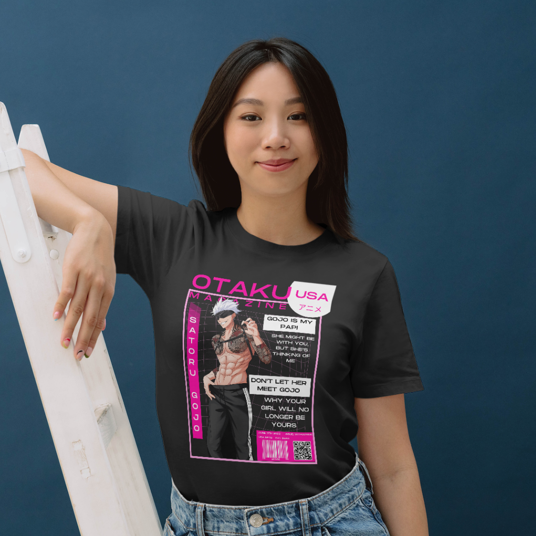 Gojo from Jujutsu Kaisen (JJK) Black Shirt – WTFCorgis